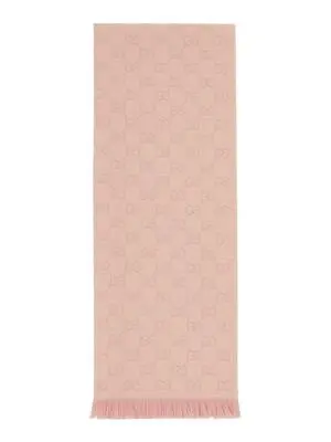 Gucci Gg Wool Scarf - Pink