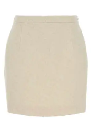 Alessandra Rich Cream Tweed Mini Skirt - Yellow