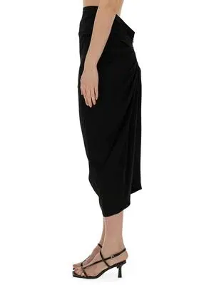 Dries Van Noten Draped Midi Skirt