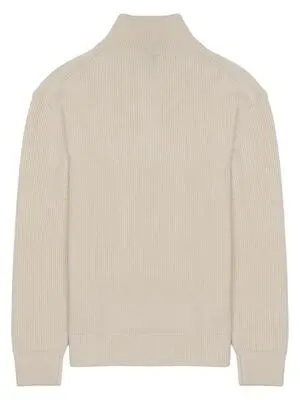 JW Anderson Maglia In Lana E Cotone Con Zip - Cream