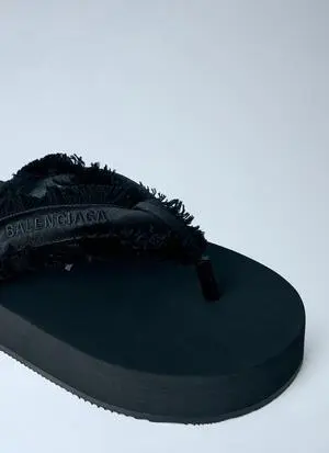 Balenciaga Jet Lag Thong-strap Sandals - Black