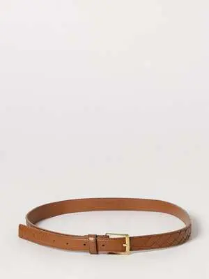 Bottega Veneta Intrecciato Lambskin Leather Belt - Brown