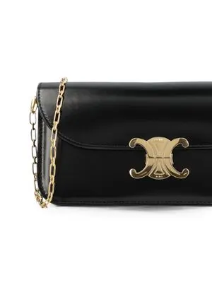 Celine Triomphe Chain Small Leather Shoulder Bag