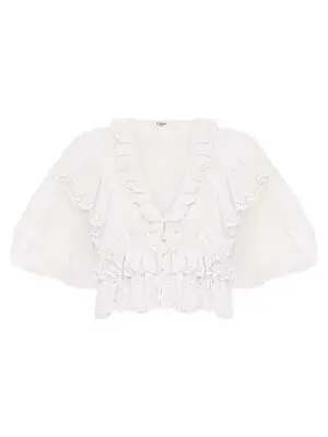 Chloé Crop Ruffle Top - Multicolor