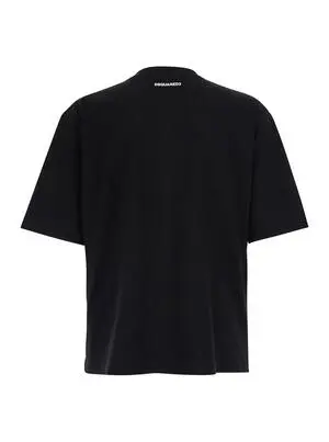Dsquared2 T-shirt With Round Neck And Logo On The Front In Cotton For - Black