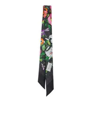 Gucci Printed Silk Scarf - Black