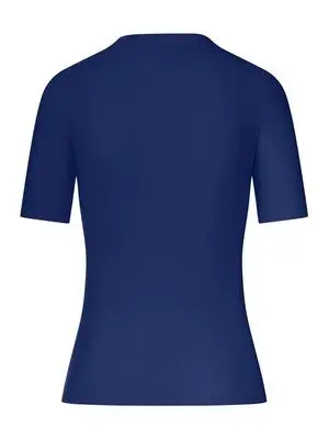 Fendi Cotton Sweater With Front Logo - Blue