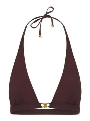 Celine Triomphe Triangle Top In Matte Jersey - Multicolor