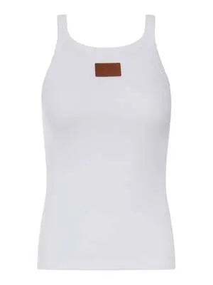 Fendi Ribbed Cotton Top - White