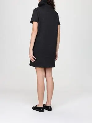 Gucci Cotton Blend Mini Dress With Zip - Gray