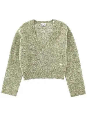 GANNI V-neck Sweater - Green