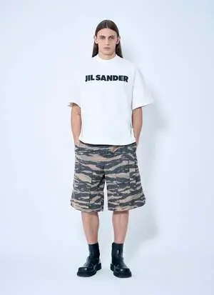 JIL SANDER Belted Camo Shorts