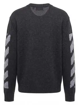 Off-White Diag Fuzzy Crew Neck Sweater - Multicolor