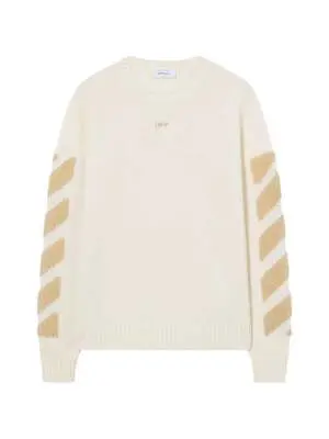 Off-White Diag Fuzzy` Crew Neck Sweater - Multicolor