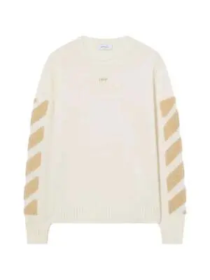 Off-White Diag Fuzzy Crew Neck Sweater - Multicolor