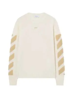 Off-White Diag Fuzzy Crew Neck Sweater - Multicolor