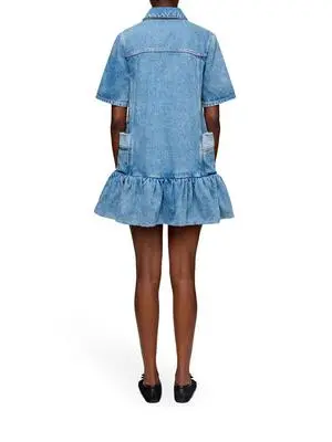 GANNI Patchwork Denim Dress