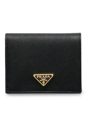 Prada Small Wallet In Saffiano - Black