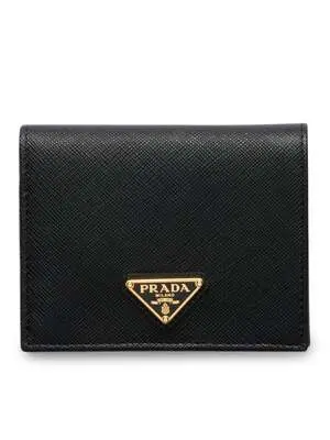 Prada Small Wallet In Saffiano - Black