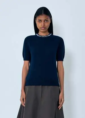 Prada Wool And Cashmere Crew-neck Sweater - Blue