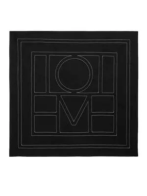 TOTEME Silk Scarf With Monogram Embroidery - Black