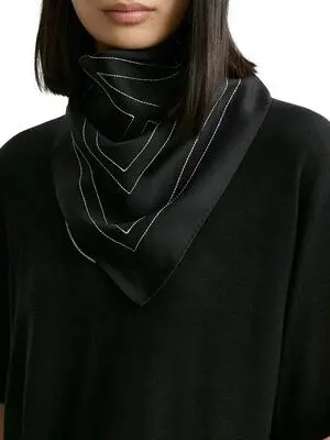 TOTEME Silk Scarf With Monogram Embroidery