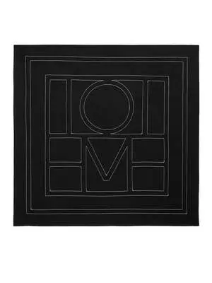 TOTEME Silk Scarf With Monogram Embroidery - Black