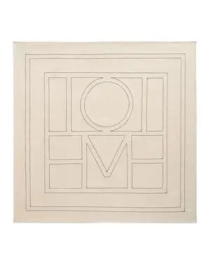 TOTEME Silk Scarf With Monogram Embroidery - Cream