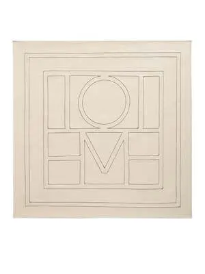 TOTEME Silk Scarf With Monogram Embroidery - Cream