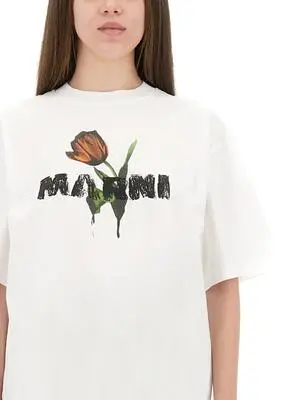 Marni Cotton T-shirt With Tulip Print