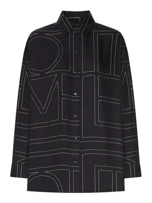 TOTEME Silk Shirt With Monogram Embroidery