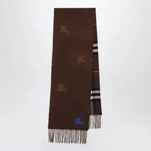 Burberry Reversible Check Cashmere Scarf With Ekd - Brown
