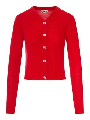 GANNI Wool Cardigan - Multicolor