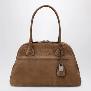 Miu Miu Medium Vivant Bag In Cocoa Suede Leather - Brown