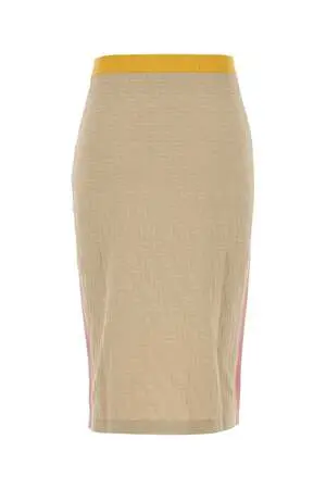 Fendi Sand Stretch Cotton Blend Skirt