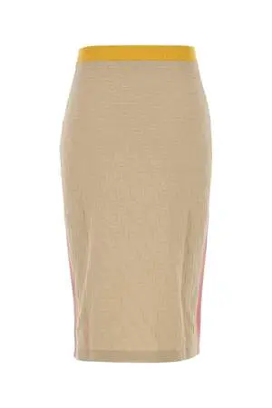 Fendi Stretch Cotton Blend Skirt - Brown