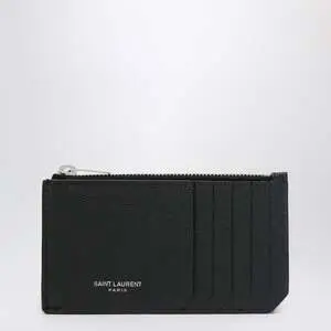 Saint Laurent Fragments Card Holder With Zip - Black