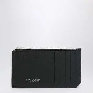 Saint Laurent Fragments Card Holder With Zip - Black