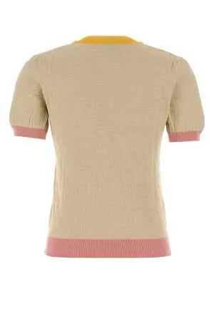 Fendi Sand Cotton Blend Sweater