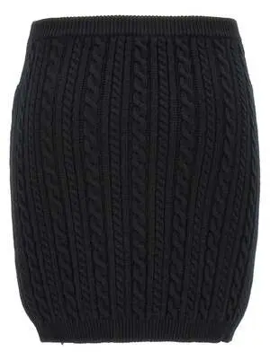 Alessandra Rich Wool Cable Knit Skirt