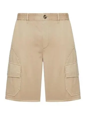 Loewe Cotton Satin Cargo Shorts - Cream
