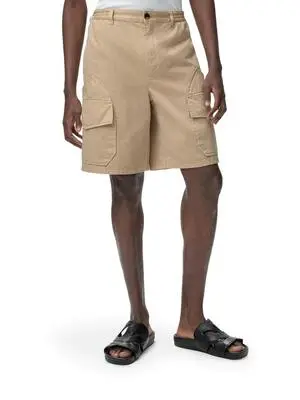 Loewe Cotton Satin Cargo Shorts - Cream