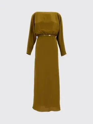 Max Mara Long Dress With Belt - Brown