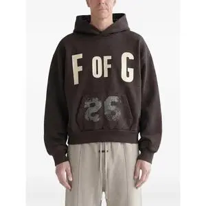 Fear Of God Graphic Print Hoodie - Brown