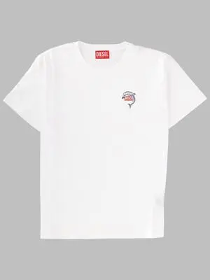 DIESEL® T-shirt In Cotone Con Stampa Logo - White