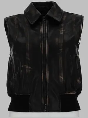 DIESEL® Gilet Bomber Con Effetto Distressed
