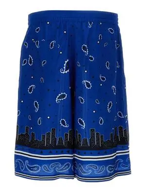 Off-White Viscose Bandana Paisley Print Shorts - Multicolor