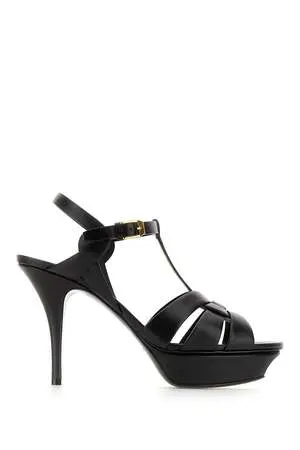 Saint Laurent Leather T-bar Platform Sandals