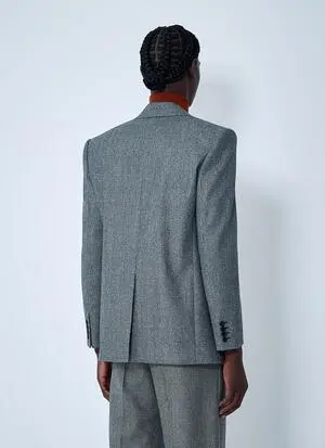 Saint Laurent Prince Of Wales Wool Blazer