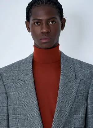 Saint Laurent Prince Of Wales Wool Blazer